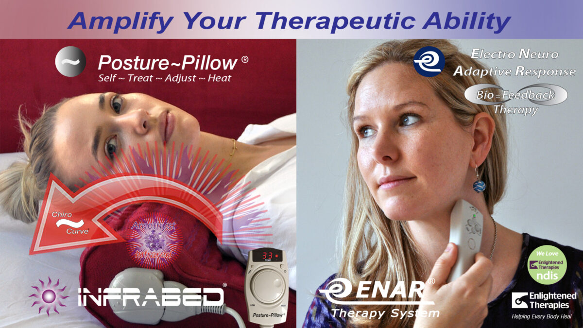 ET Neck Disability Duet = Posture~Pillow + ENAR Therapy System – Infrabed